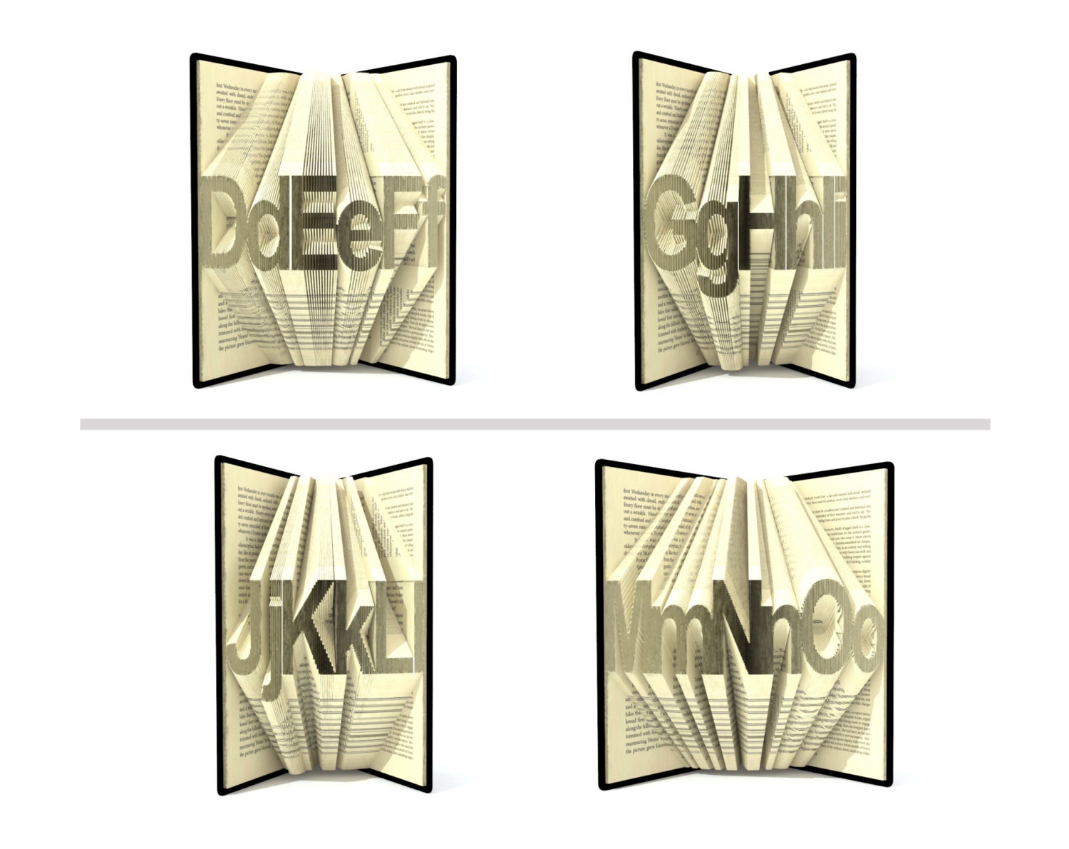 Book Folding ALPHABET 3 Medium Font Book Folding Patterns - Etsy