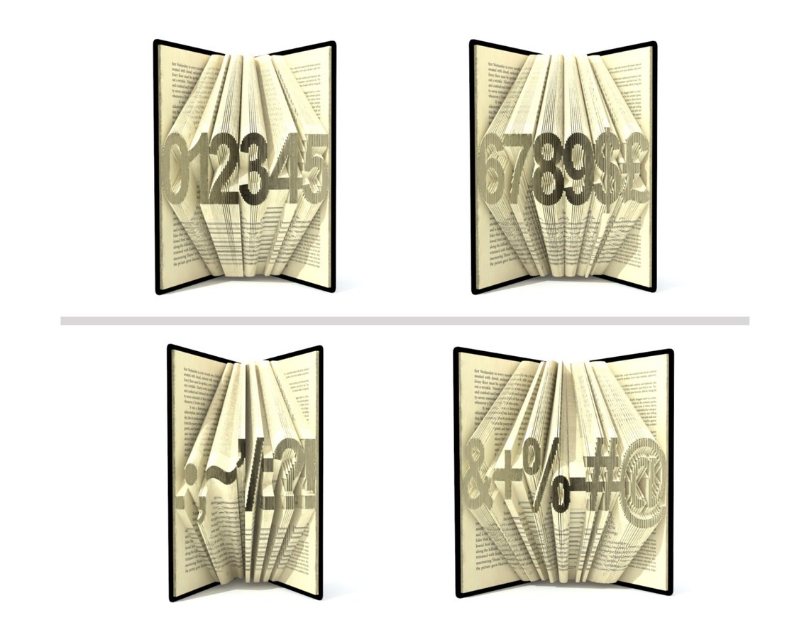 Book Folding ALPHABET 3 Medium Font Book Folding Patterns - Etsy