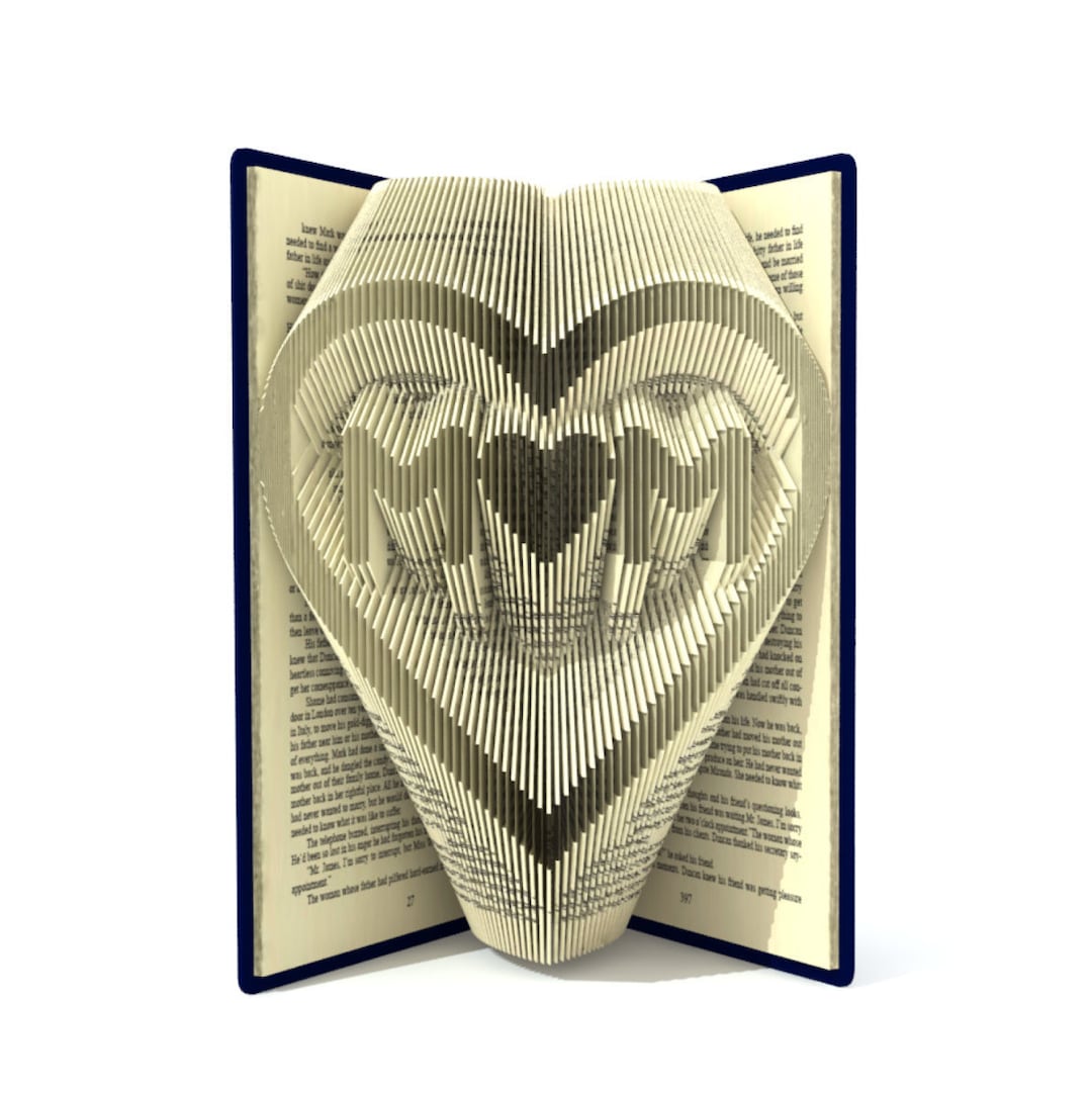 Book Folding Pattern - HEART With MOM in Center - 206 Folds + Tutorial ...