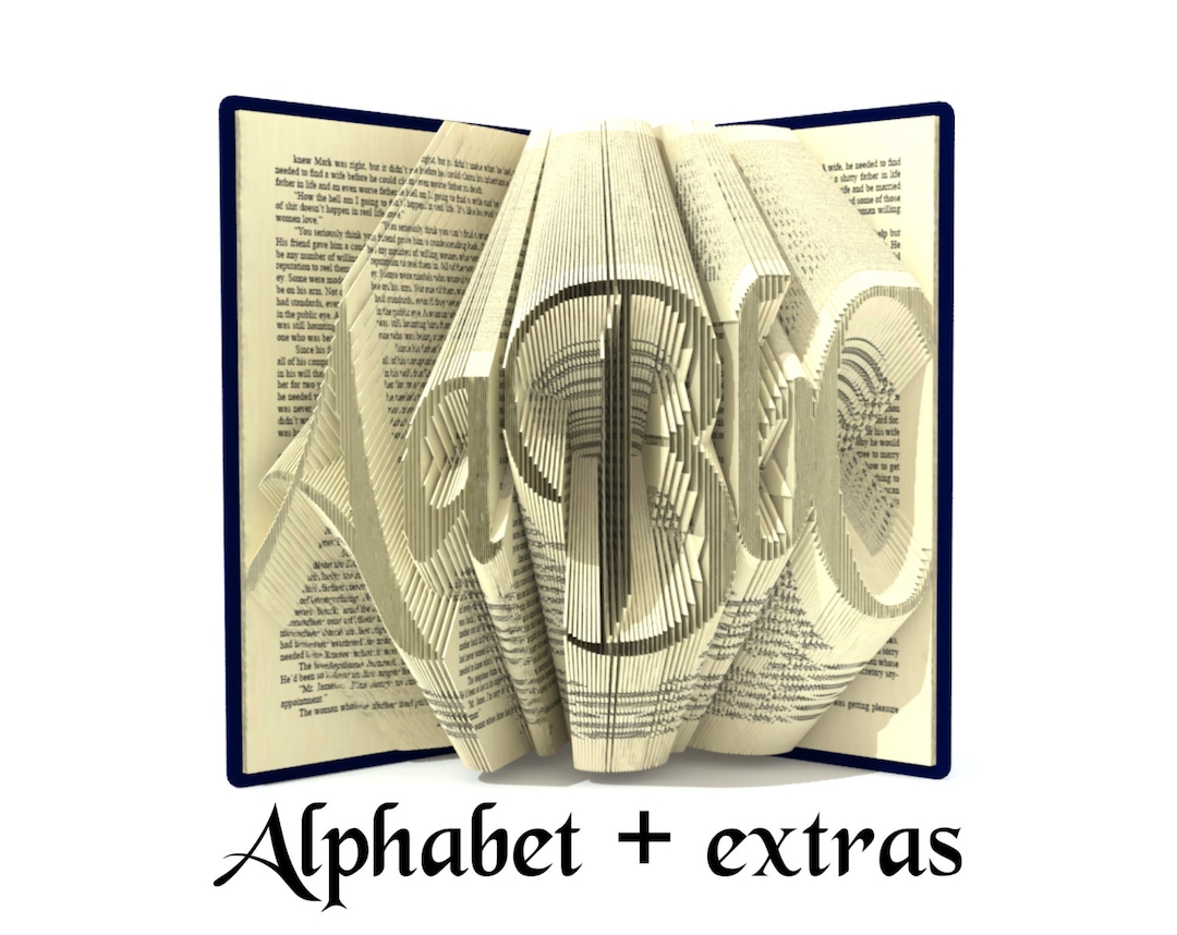 Book Folding ALPHABET 7 - Big Fancy Font - Book Folding Patterns ...