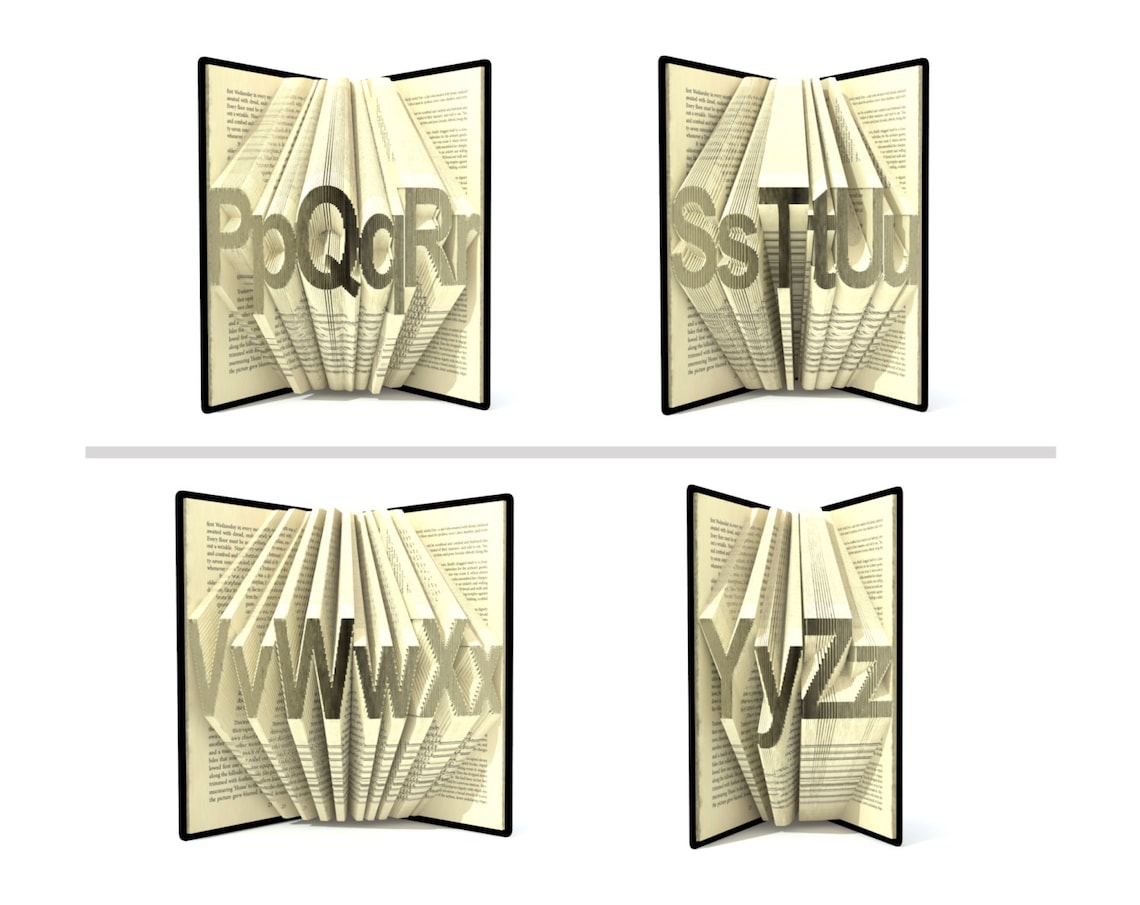 Book Folding ALPHABET 3 - Medium Font - Book Folding Patterns ...