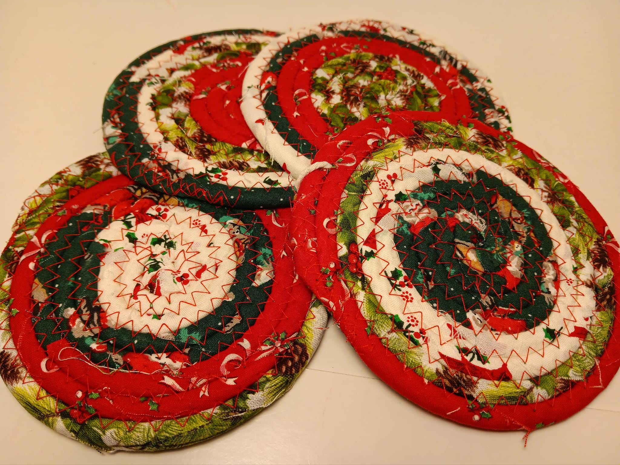 Coasters Trivet Hotpad Clothesline Rope Coiled Fabric - Etsy