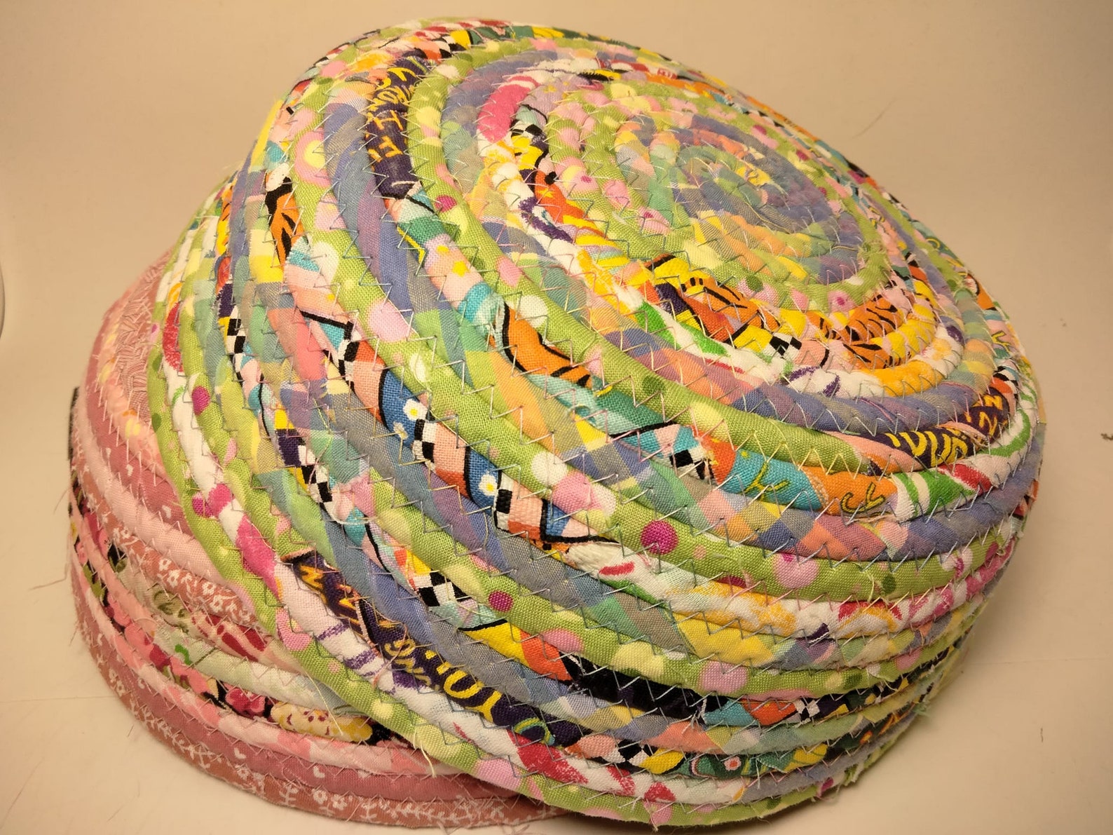 Rope Fabric Bowl Coiled Rope Basket Clothesline Basket - Etsy