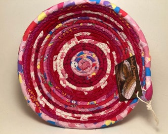 Fabric Bowl Coiled Rope Basket Clothesline Basket Rag - Etsy