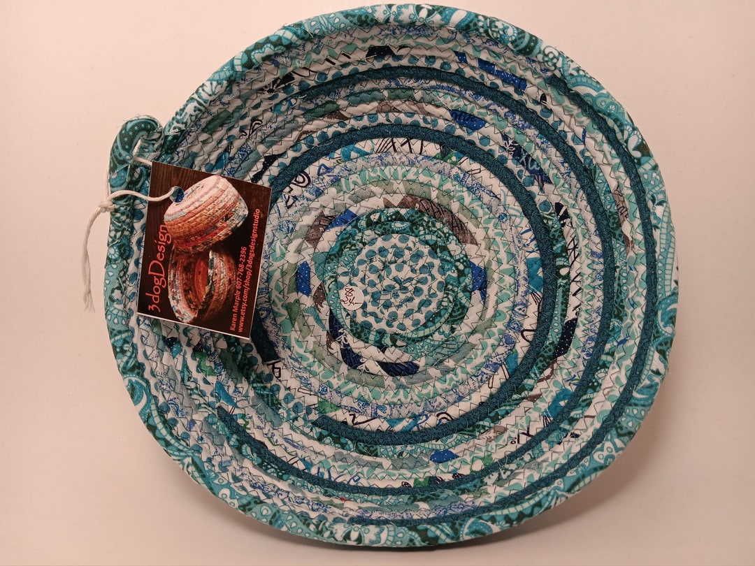 Rope Fabric Bowl Coiled Rope Basket Clothesline Basket Rag Basket Fiber ...