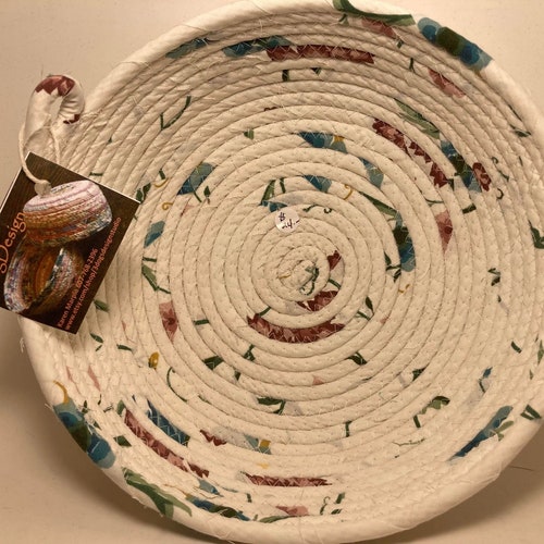 Fabric Bowl Coiled Rope Basket Clothesline Basket Rag - Etsy
