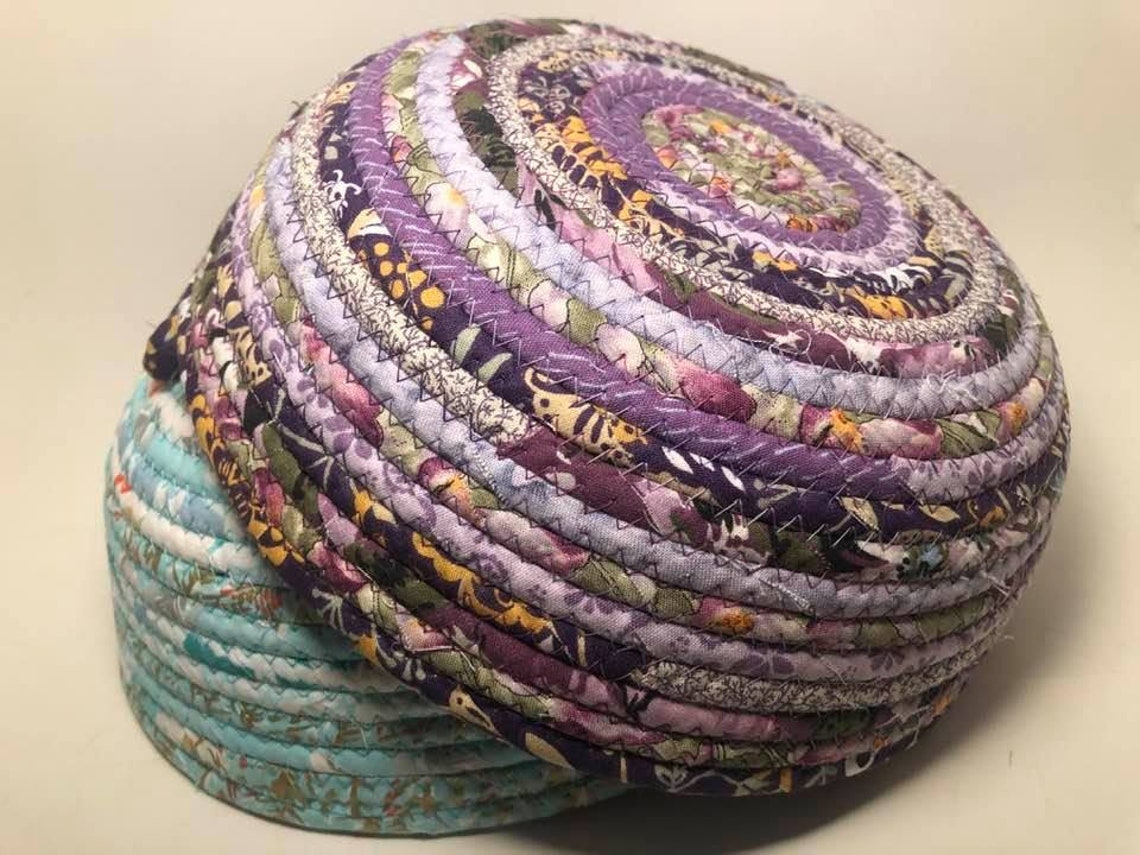 Fabric Bowl Coiled Rope Basket Clothesline Basket Rag | Etsy
