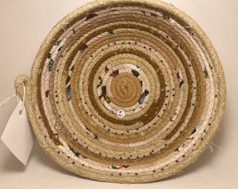 Fabric Bowl Coiled Rope Basket Clothesline Basket Rag Basket Fiber - Etsy