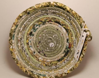 Rope Fabric Bowl - Coiled Rope Basket - Clothesline Basket - Rag Basket ...