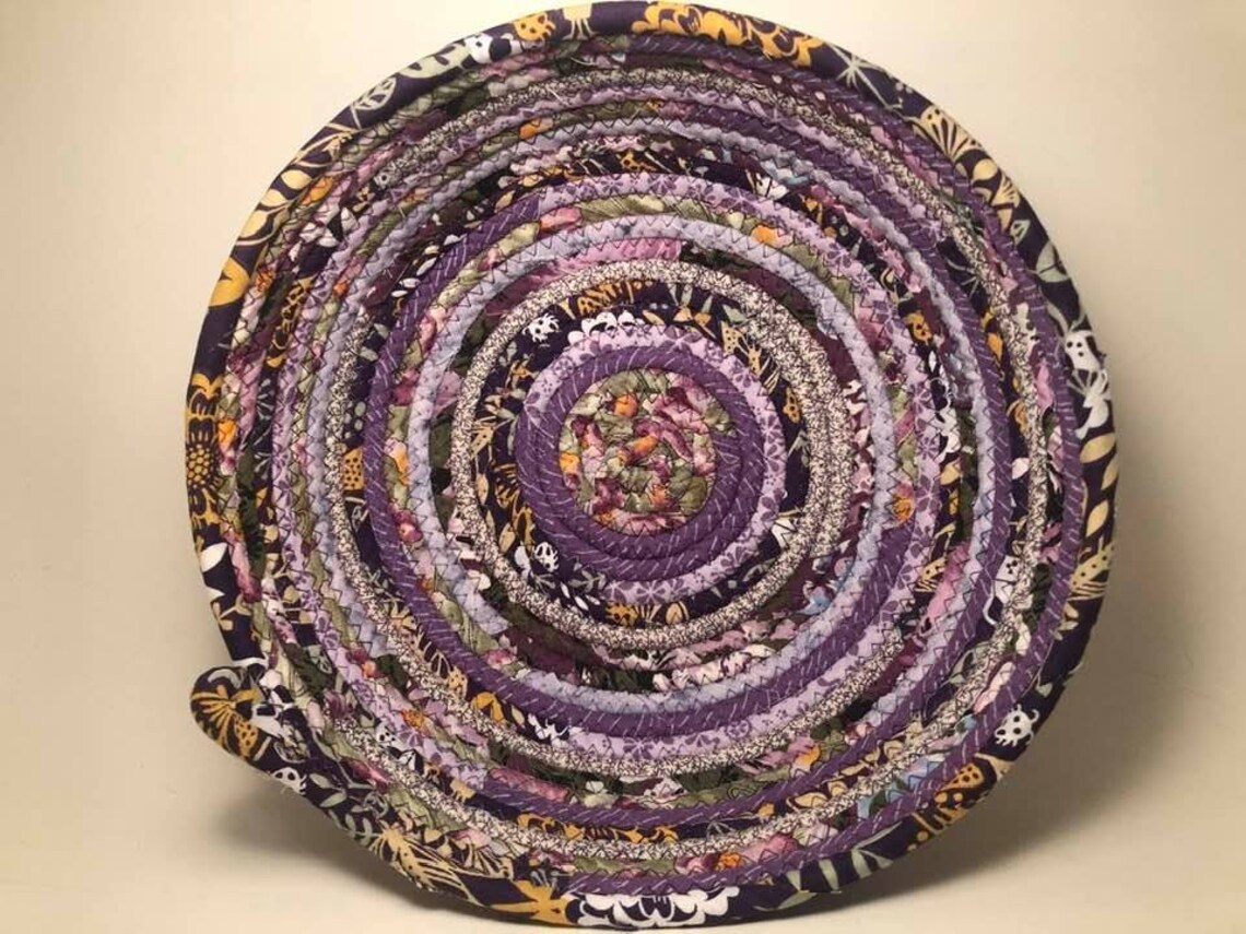 Fabric Bowl Coiled Rope Basket Clothesline Basket Rag | Etsy