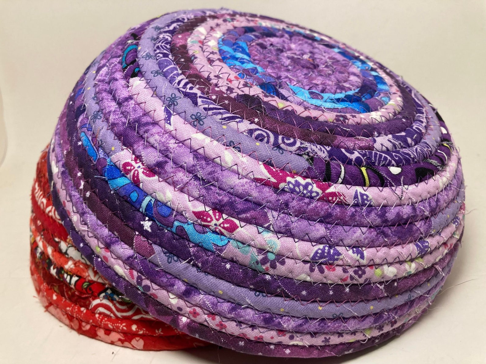 Fabric Bowl Coiled Rope Basket Clothesline Basket Rag - Etsy