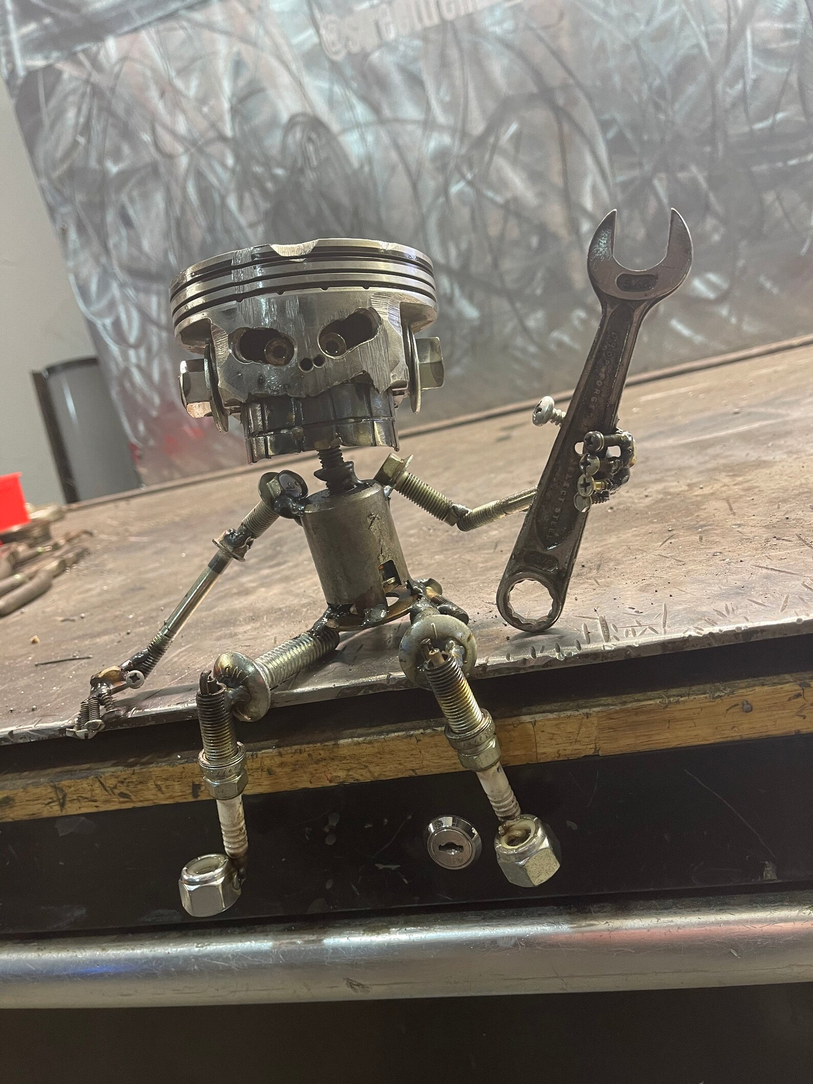 Made to Order Sitting Piston Figure With Wrench. - Etsy