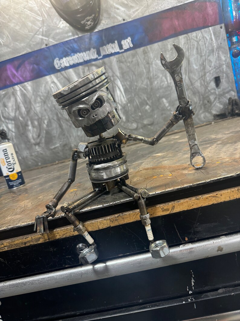 Sitting Piston Figure With Wrench. - Etsy