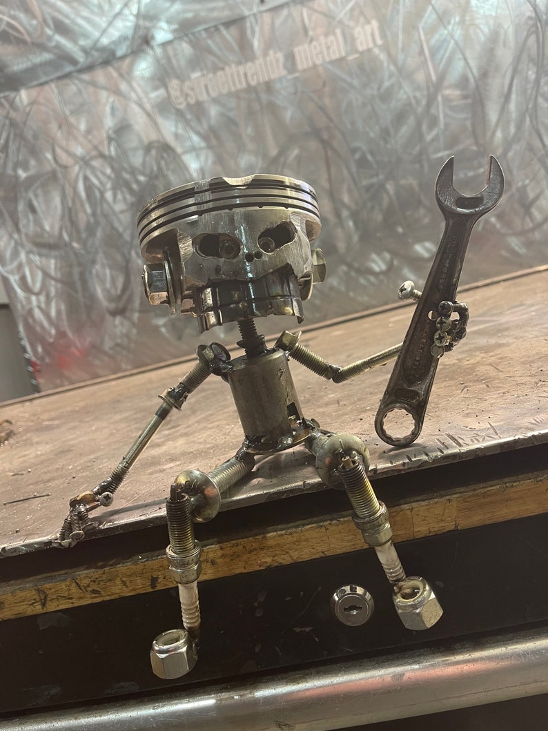 Made to Order Sitting Piston Figure With Wrench. - Etsy