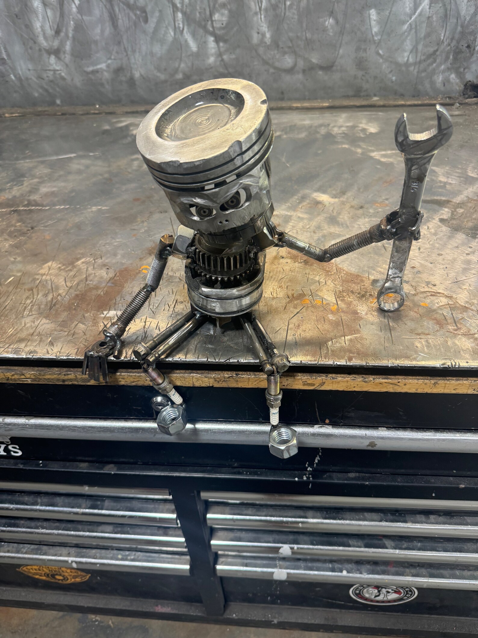 Sitting Piston Figure With Wrench. - Etsy
