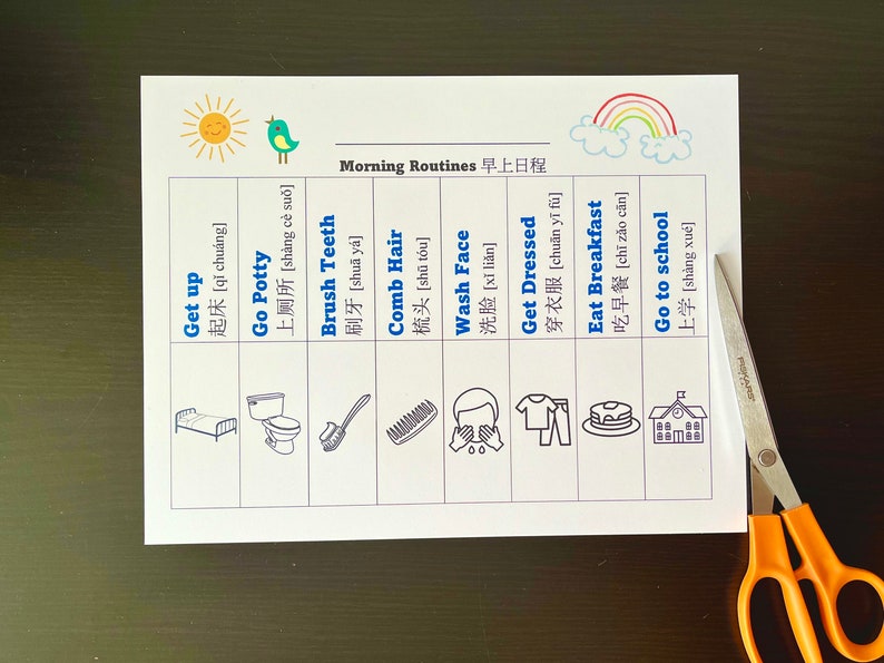 Printable Bilingual English Chinese Mandarin Pinyin or Cantonese ...