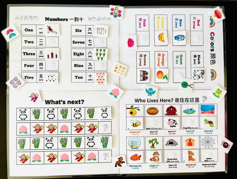 Montessori Learning English Chinese Bilingual Toddler Busy Book ...