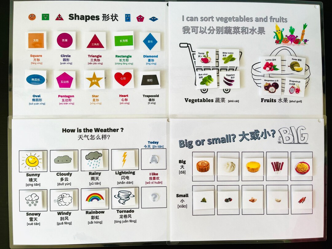 Montessori Learning English Chinese Bilingual Toddler Busy Book ...