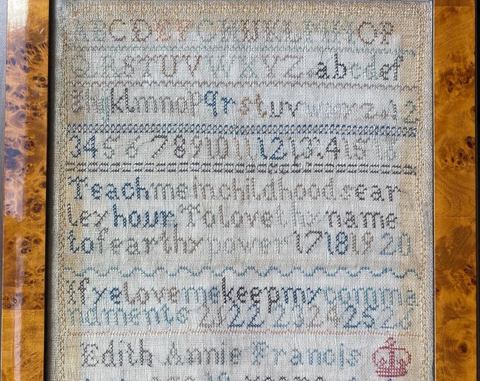 Antique Needlework Sampler From 1830, Edith Annie Francis Age 10 - Etsy