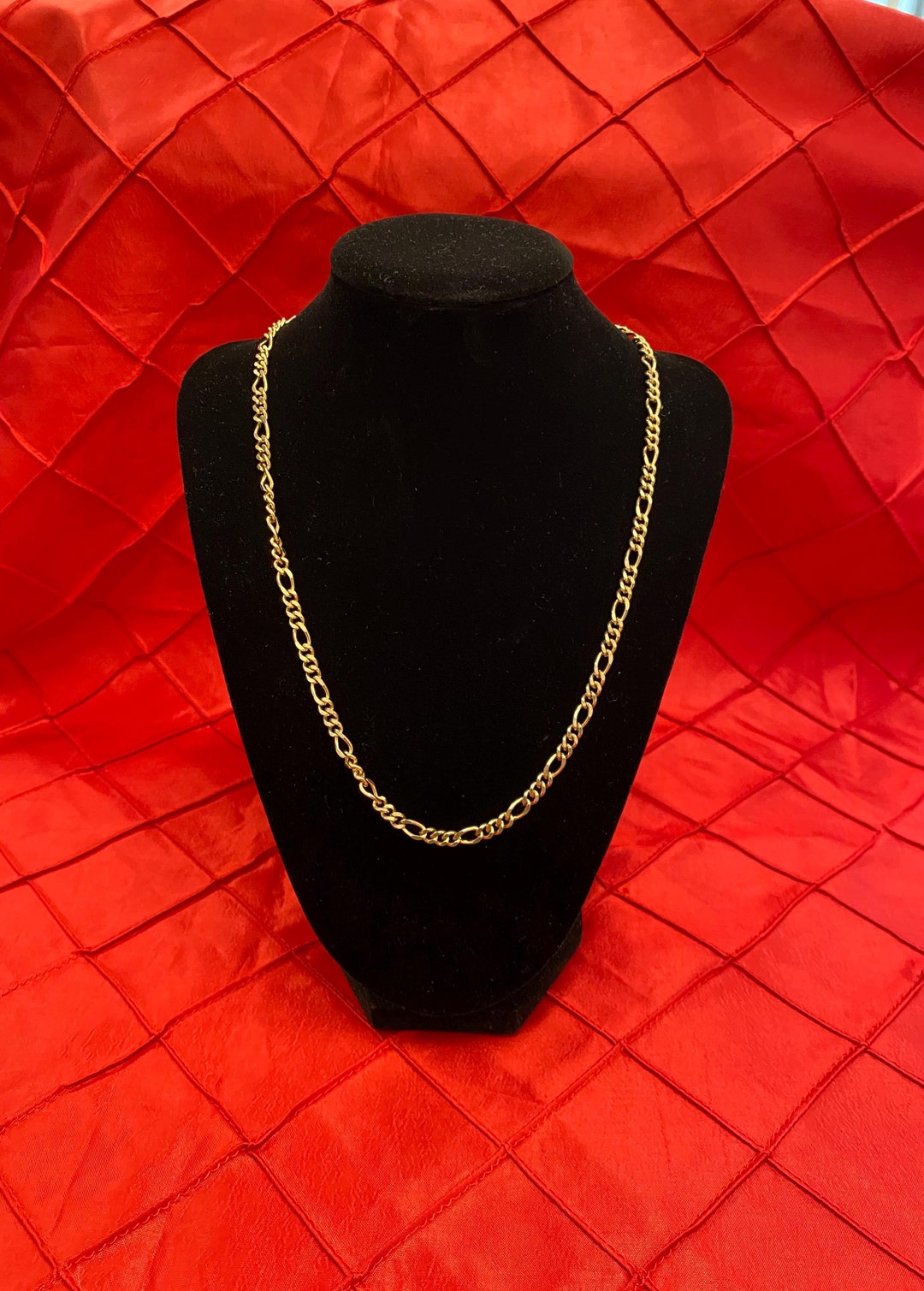14K Gold 6mm Figaro Gold Chain 20in Necklace - Etsy