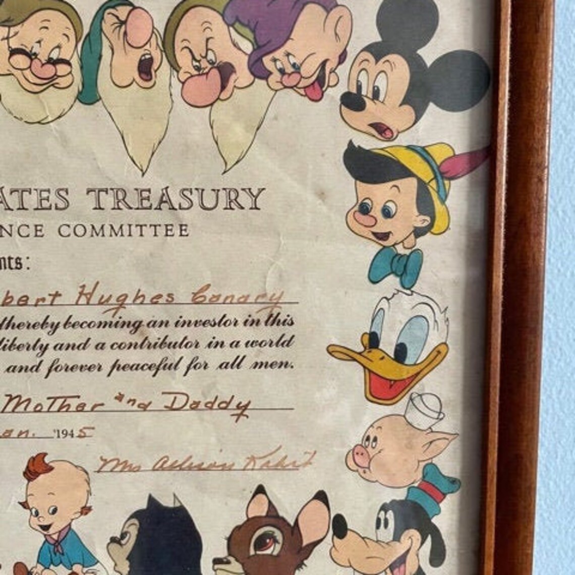 New Price DISNEY WAR BOND Certificate - Etsy