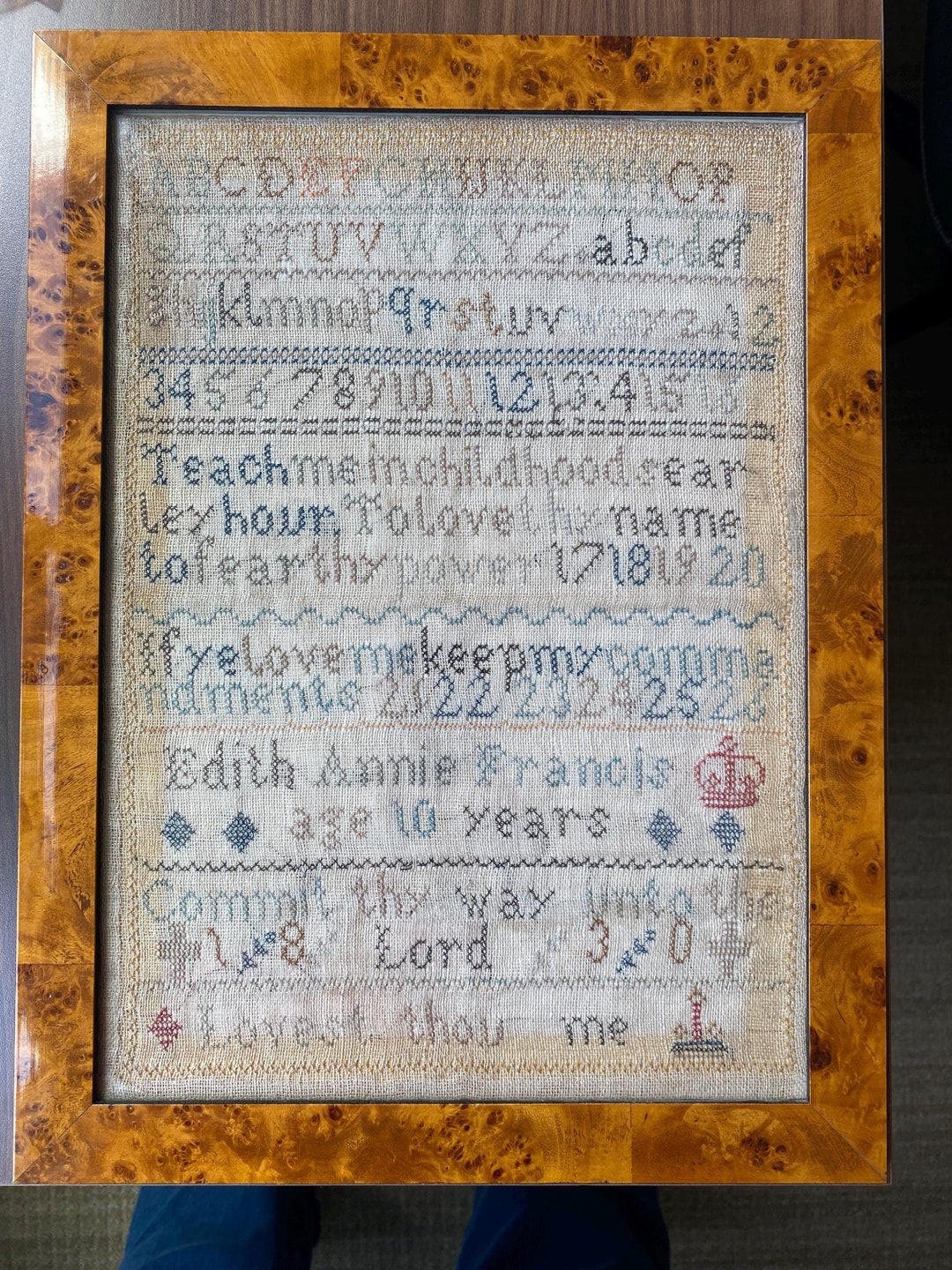 Antique Needlework Sampler From 1830, Edith Annie Francis Age 10 - Etsy