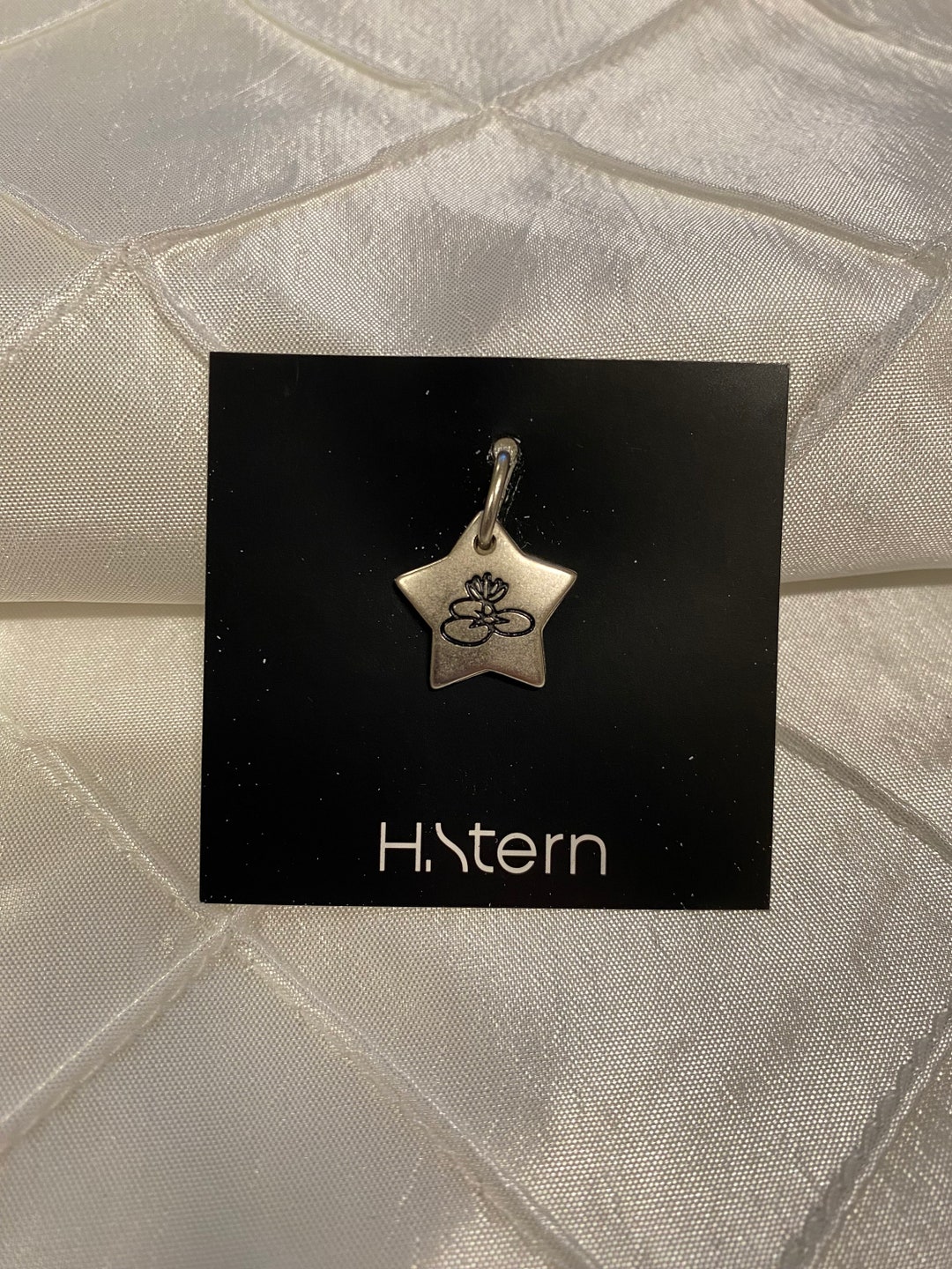H. Stern Water Lily Star-shaped Pewter Pendant W/ Original Paper ...