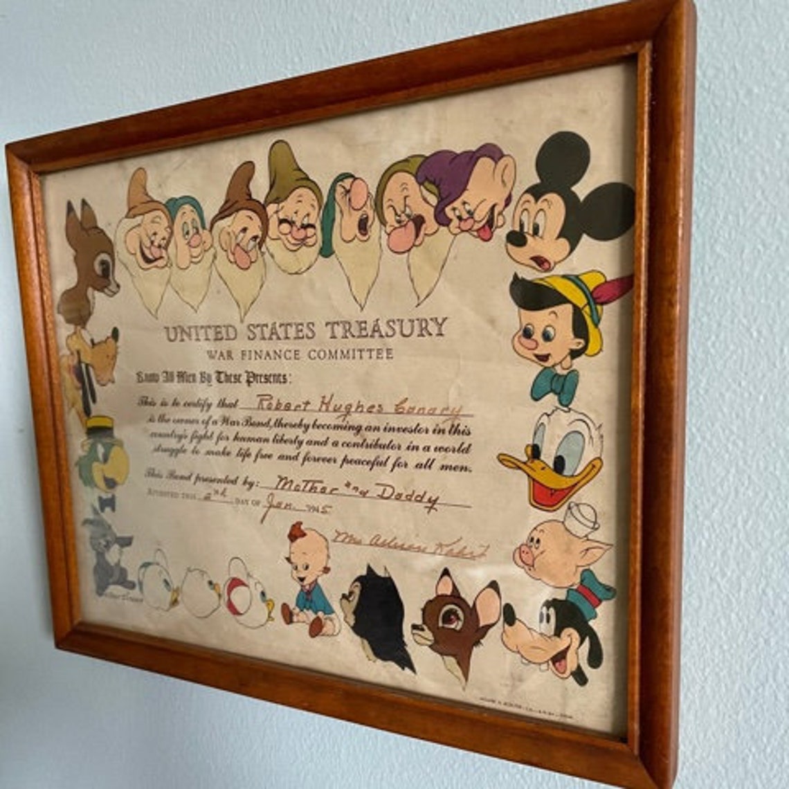 New Price DISNEY WAR BOND Certificate - Etsy
