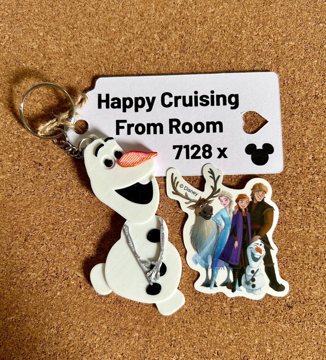 Handmade Disney Olaf Keyring, Sticker Individually Wrapped With ...