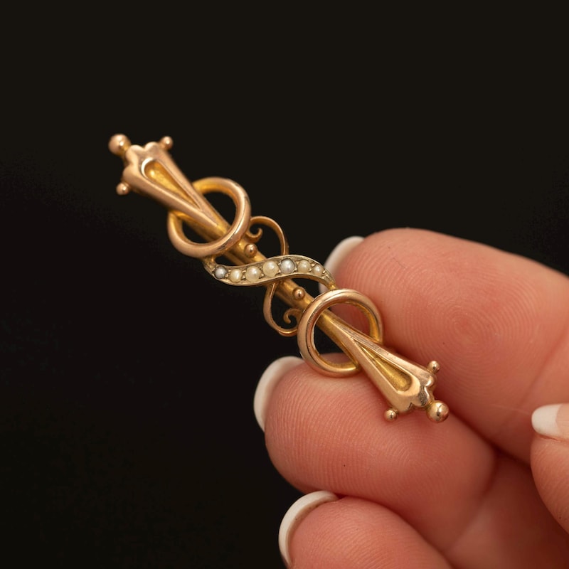Edwardian 9ct Gold Brooch - Etsy