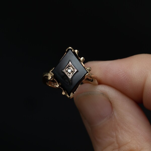 Art Deco Onyx Ring - Etsy