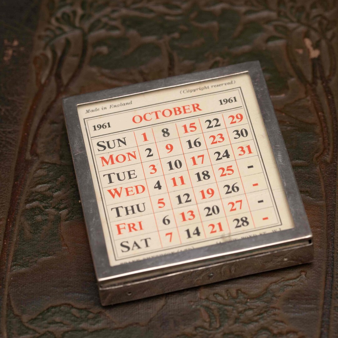 Antique 1926 Sampson Mordan Sterling Silver Desk Calendar Paperweight ...
