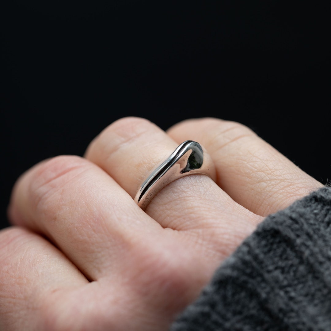 Handmade Minimalist Sterling Silver Ring With Organic Shape - Etsy