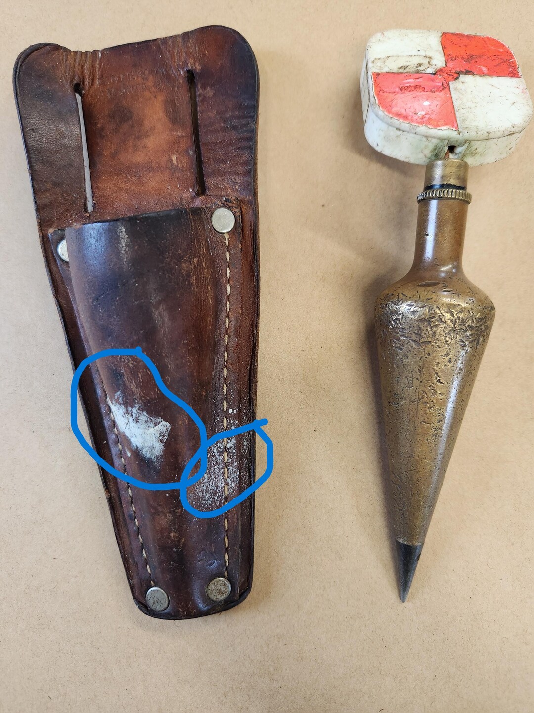 Vintage Brass Plumb Bob on a Gammon Reel With Leather Ben Meadows Co ...