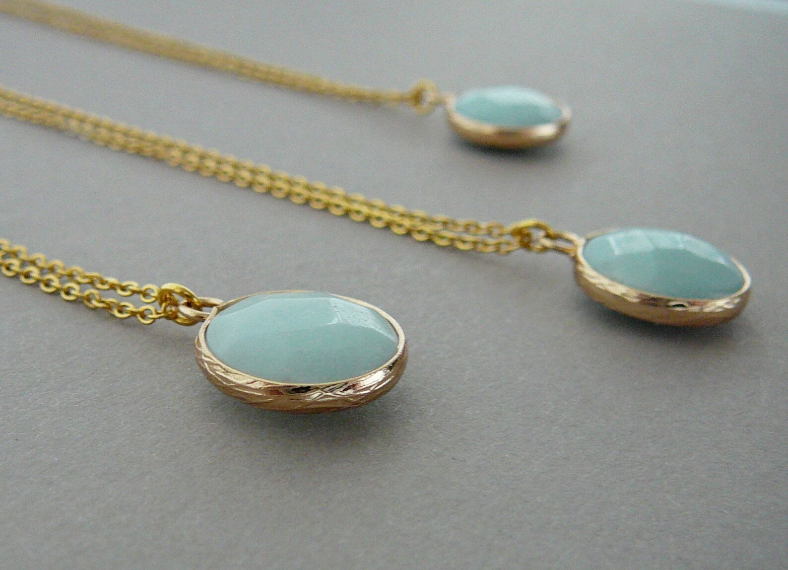 Amazonite Necklaces Amazonite Pendants Mint Green Gold | Etsy