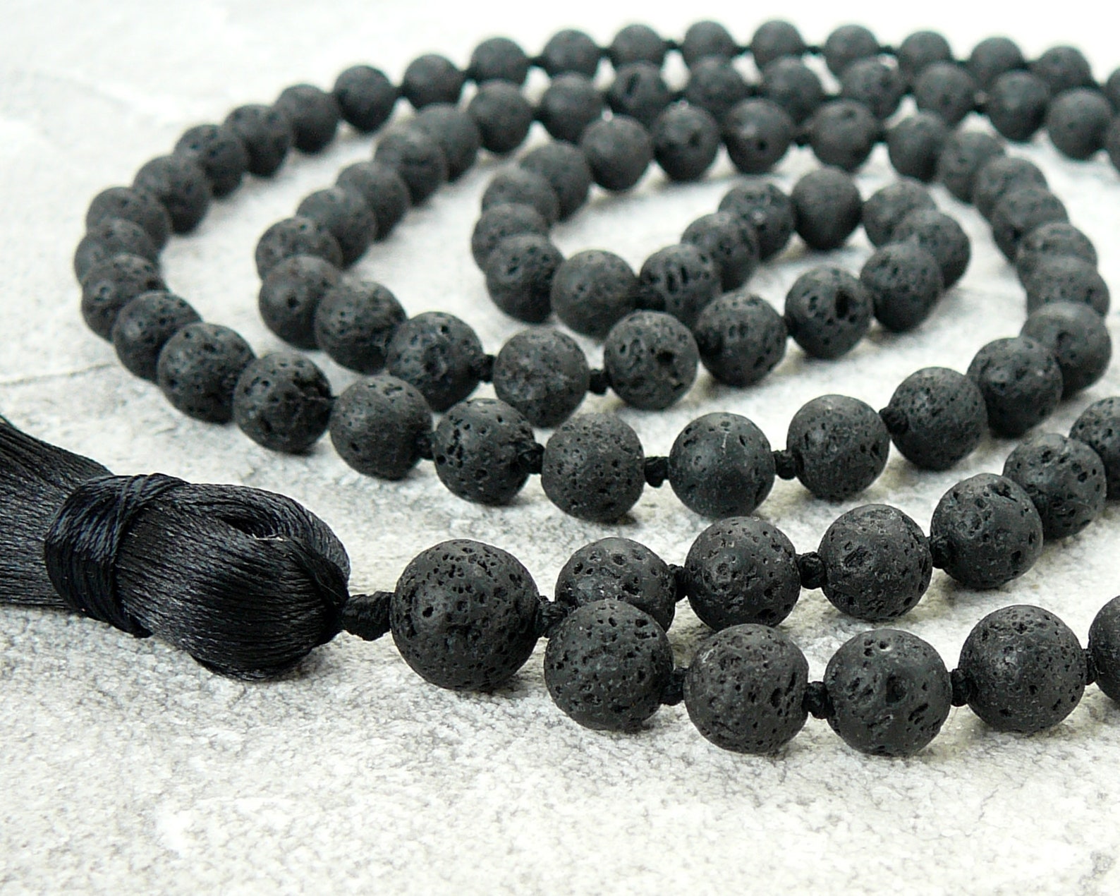 Lava Mala Necklace Black Lava 108 Mala Necklace for Man Women | Etsy
