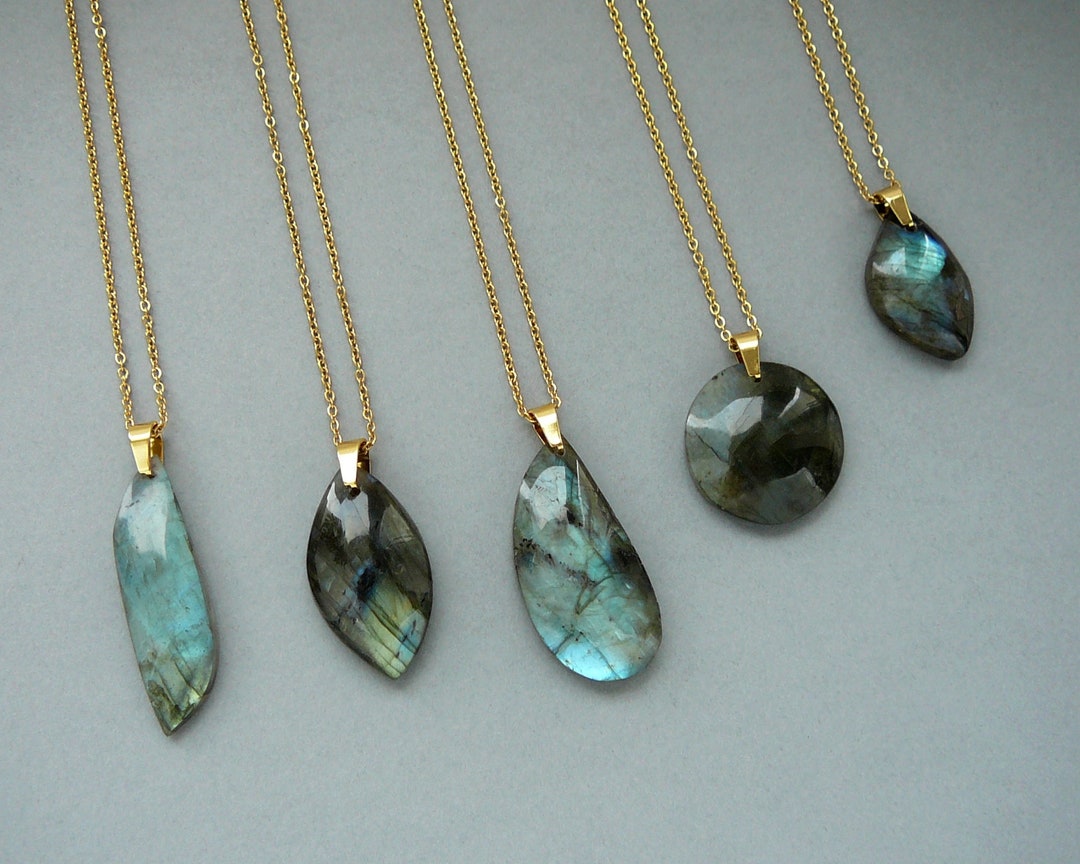 Labradorite Necklace Gold, Labradorite Pendant, Labradorite Jewelry ...