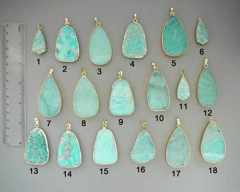 Amazonite Necklace Amazonite Pendant Gift for Women Gemstone | Etsy