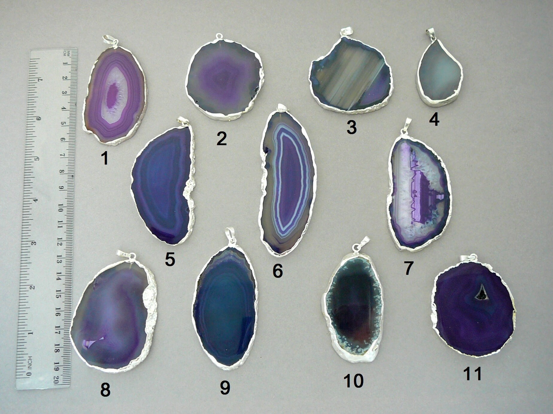 Violet Agate Slice Necklace Dark Violet Agate Pendant Gift for - Etsy