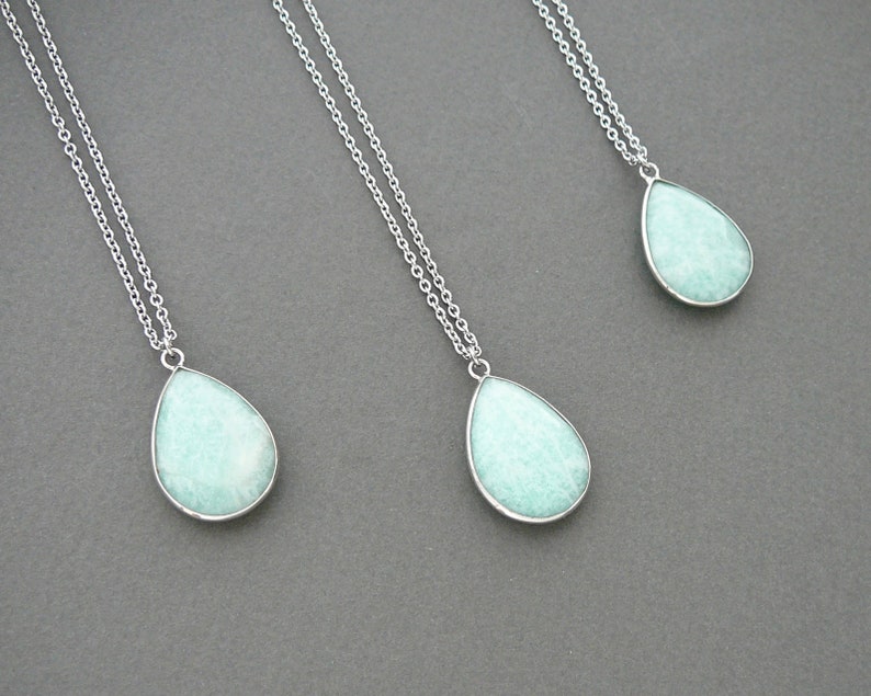 Amazonite Necklaces Green Stone Pendant for Women Gift Mint | Etsy