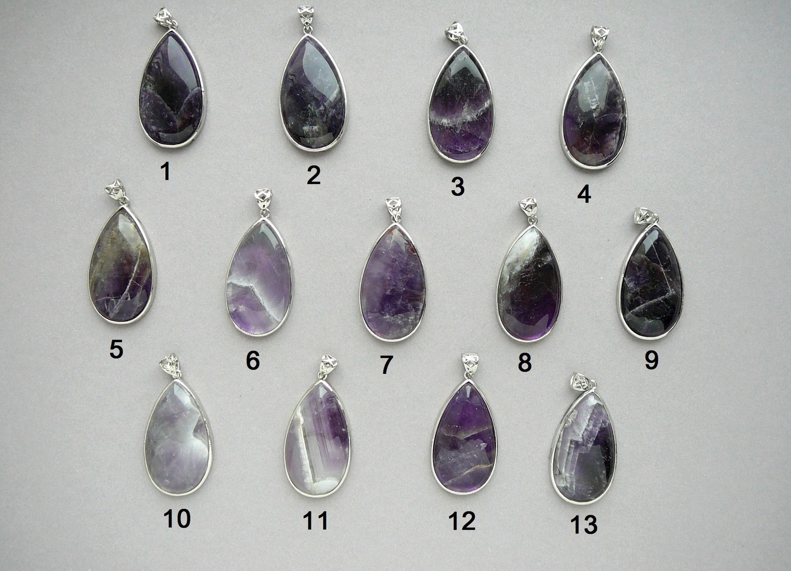 Amethyst Necklace Natural Amethyst Drop Pendant Long Gemstone - Etsy