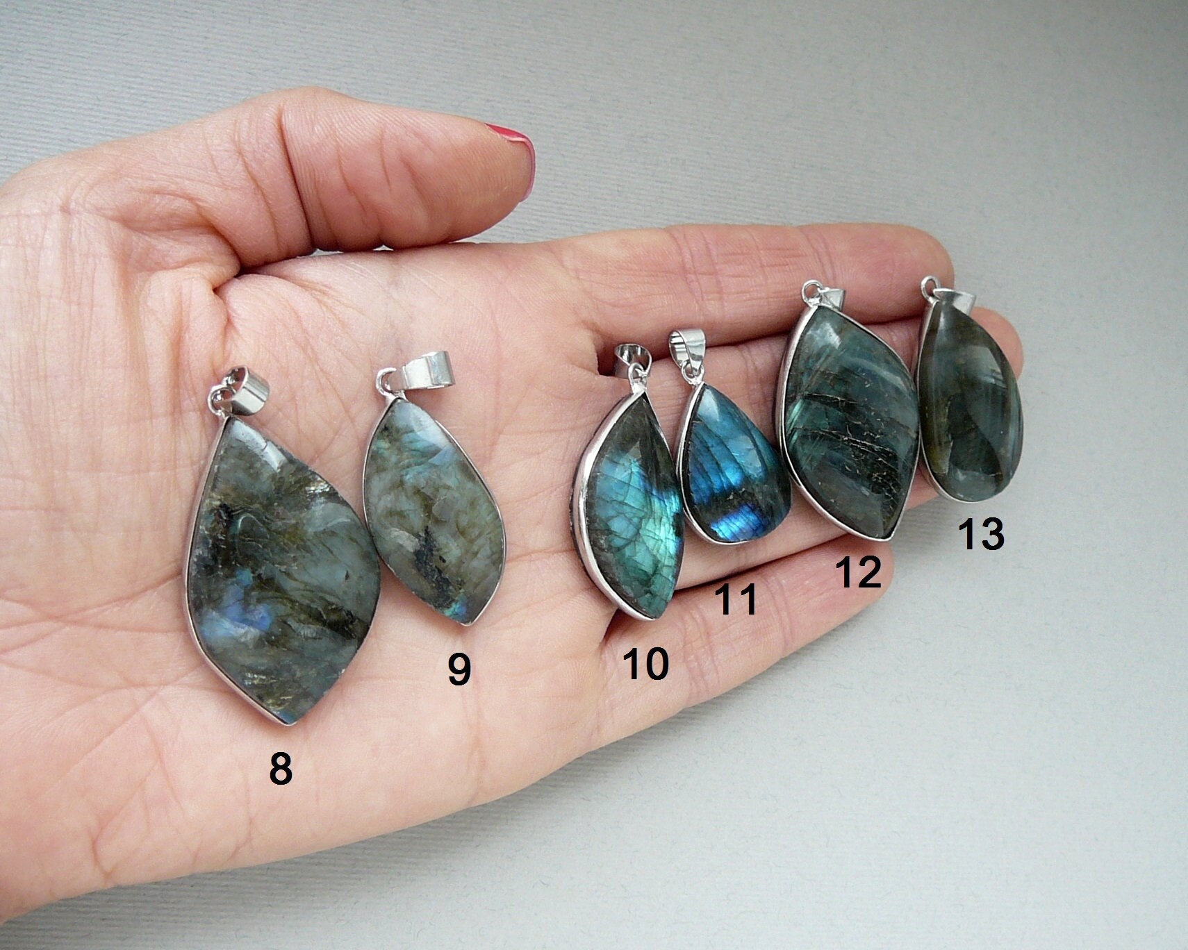 Labradorite Necklace Labradorite Pendant Silver Natural | Etsy