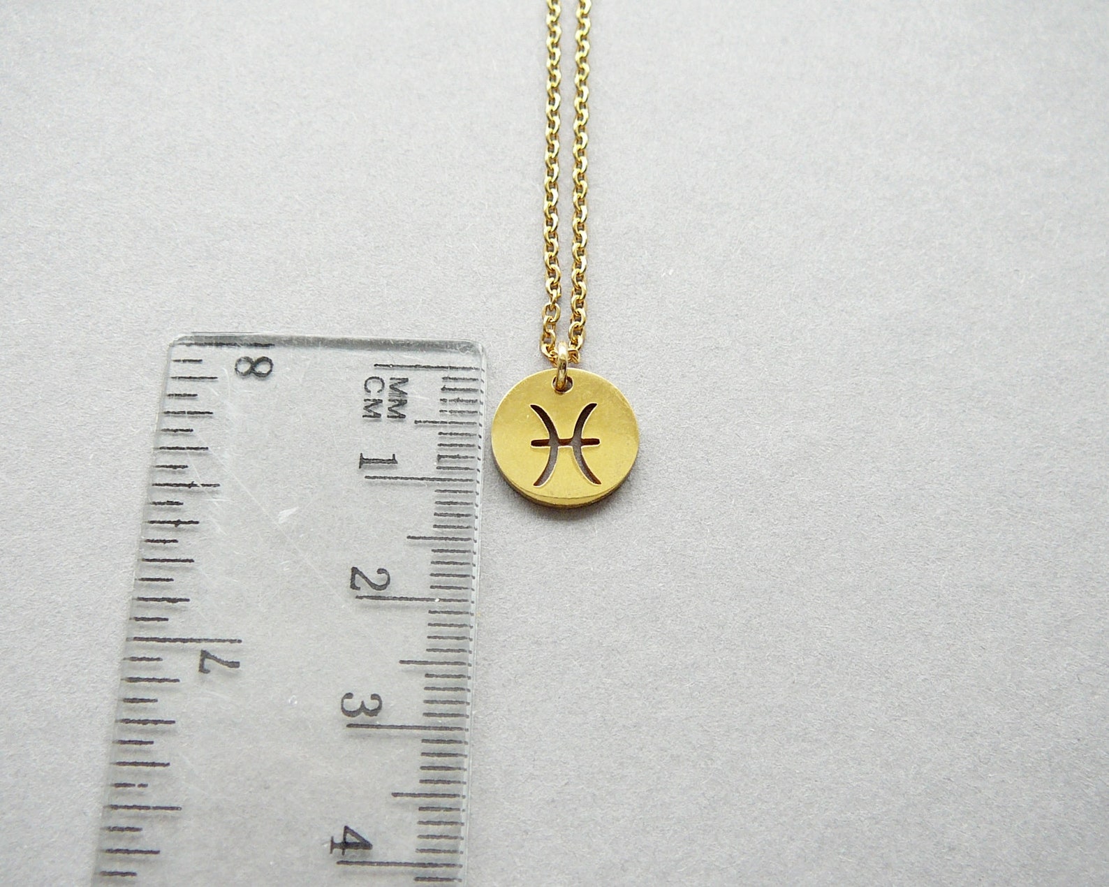 Pisces Necklace Gold Zodiac Coin Necklaces Horoscope Mens Womens ...