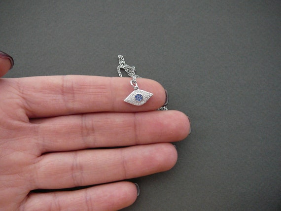 Evil Eye Necklace Silver Evil Eye Necklaces for Women Dainty | Etsy