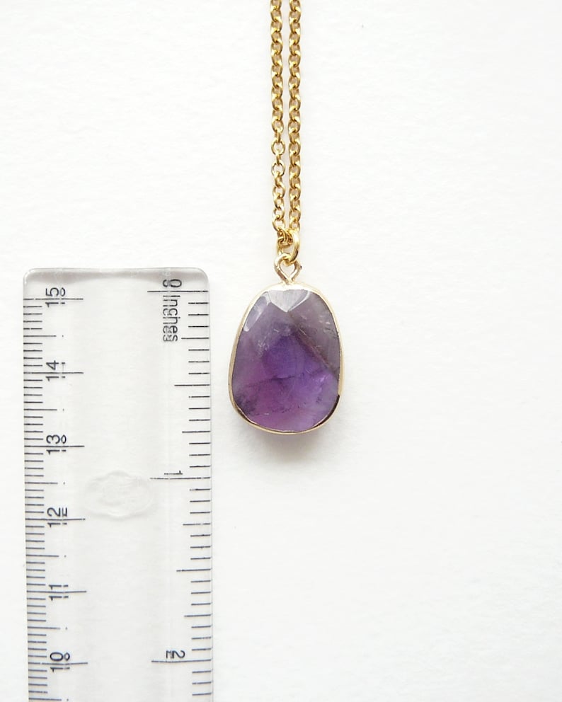 Amethyst Necklace Natural Amethyst Pendant Long Healing - Etsy