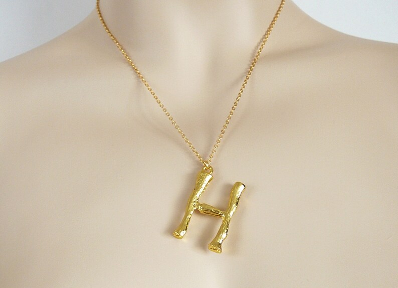 Big Letter Necklace Initial Necklace For Women Large Initial Etsy UK