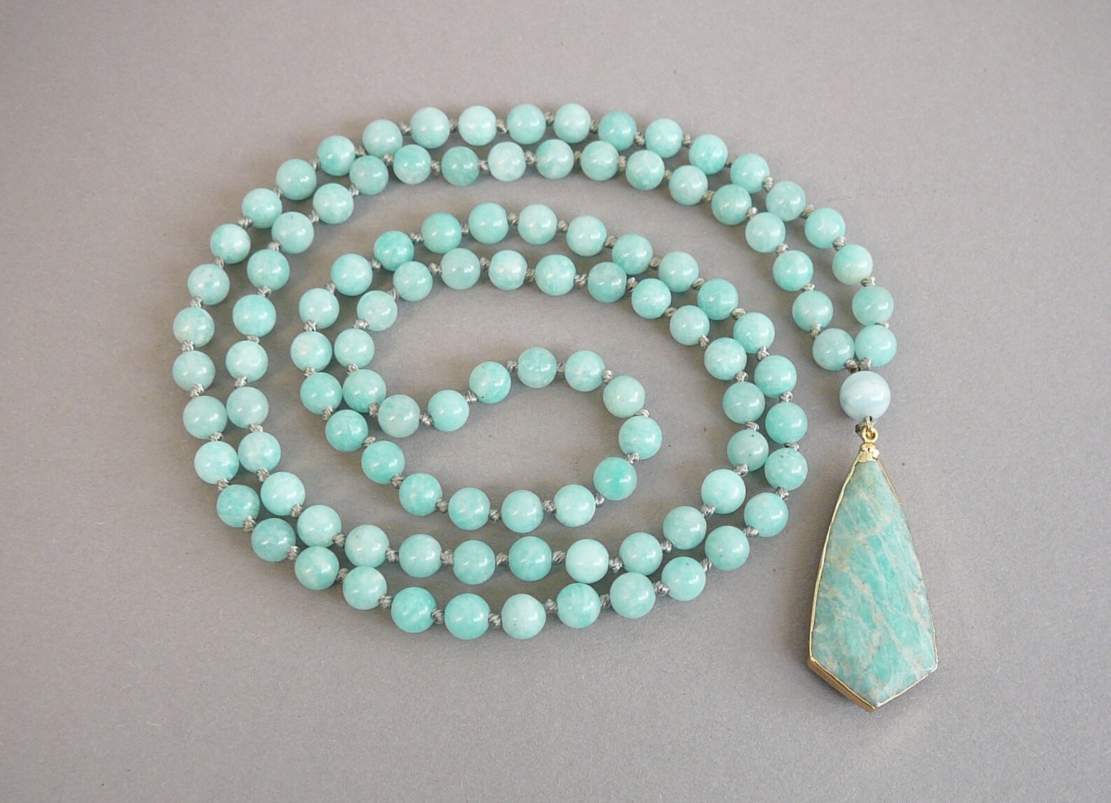 Amazonite Necklace for Women 108 Bead Mala Necklace for Her | Etsy