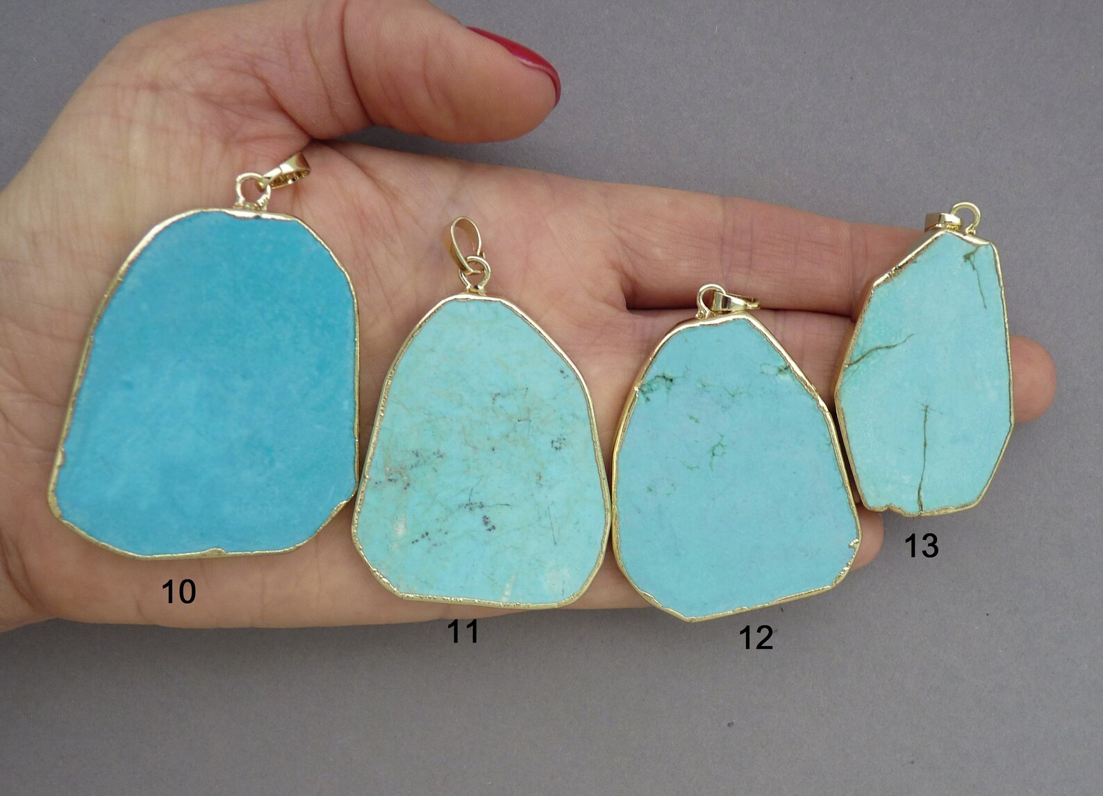 Turquoise Necklace for Women Blue Big Turquoise Pendant - Etsy