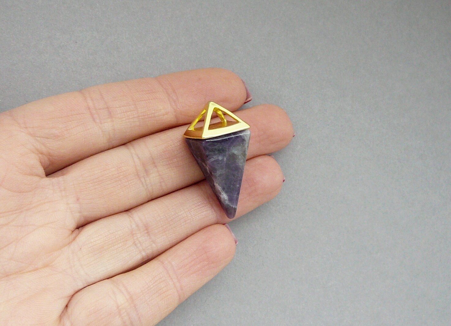 Amethyst Necklace Genuine Amethyst Pendant Crystal Stone - Etsy