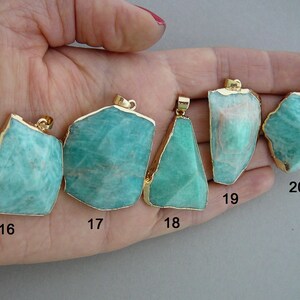 Raw Amazonite Necklace Big Amazonite Pendants Mint Green - Etsy